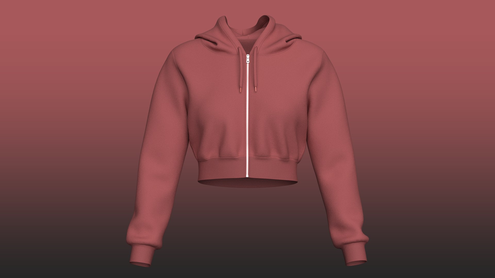 Long Sleeve Crop Hoodie Design 3D Model - TurboSquid 2054213