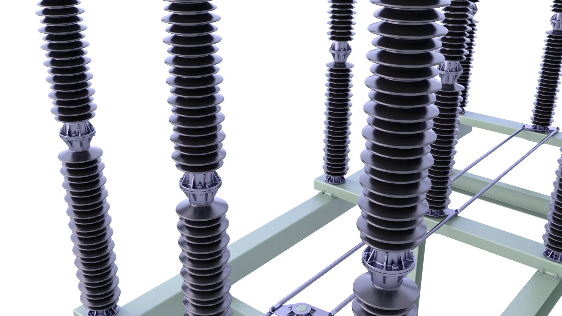 3D High Voltage Substation Double End Break Switches 48 - TurboSquid ...