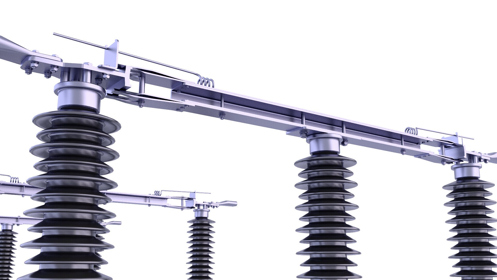3D High Voltage Substation Double End Break Switches 48 - TurboSquid ...