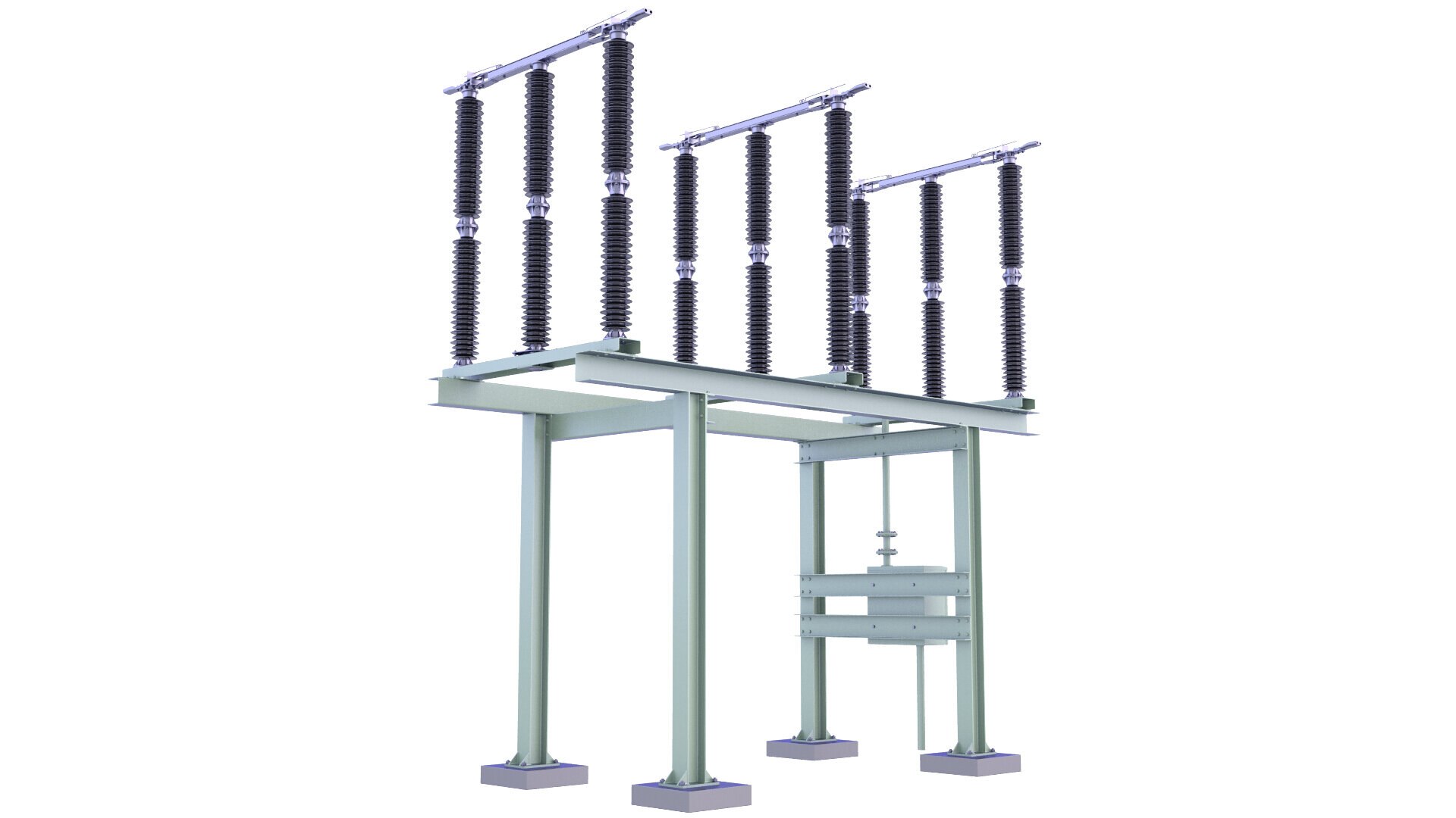 3D High Voltage Substation Double End Break Switches 48 - TurboSquid ...