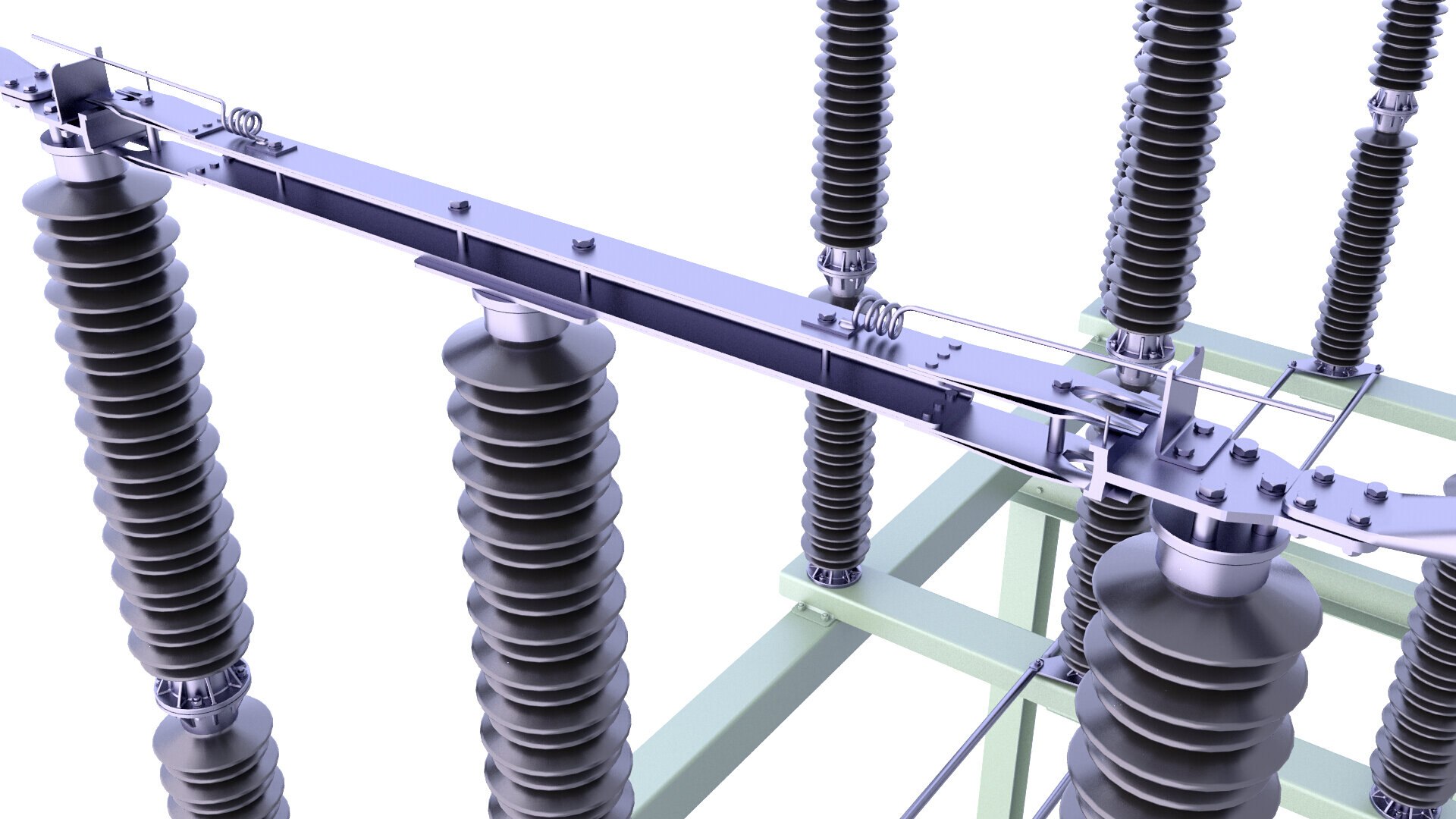 3D High Voltage Substation Double End Break Switches 48 - TurboSquid ...