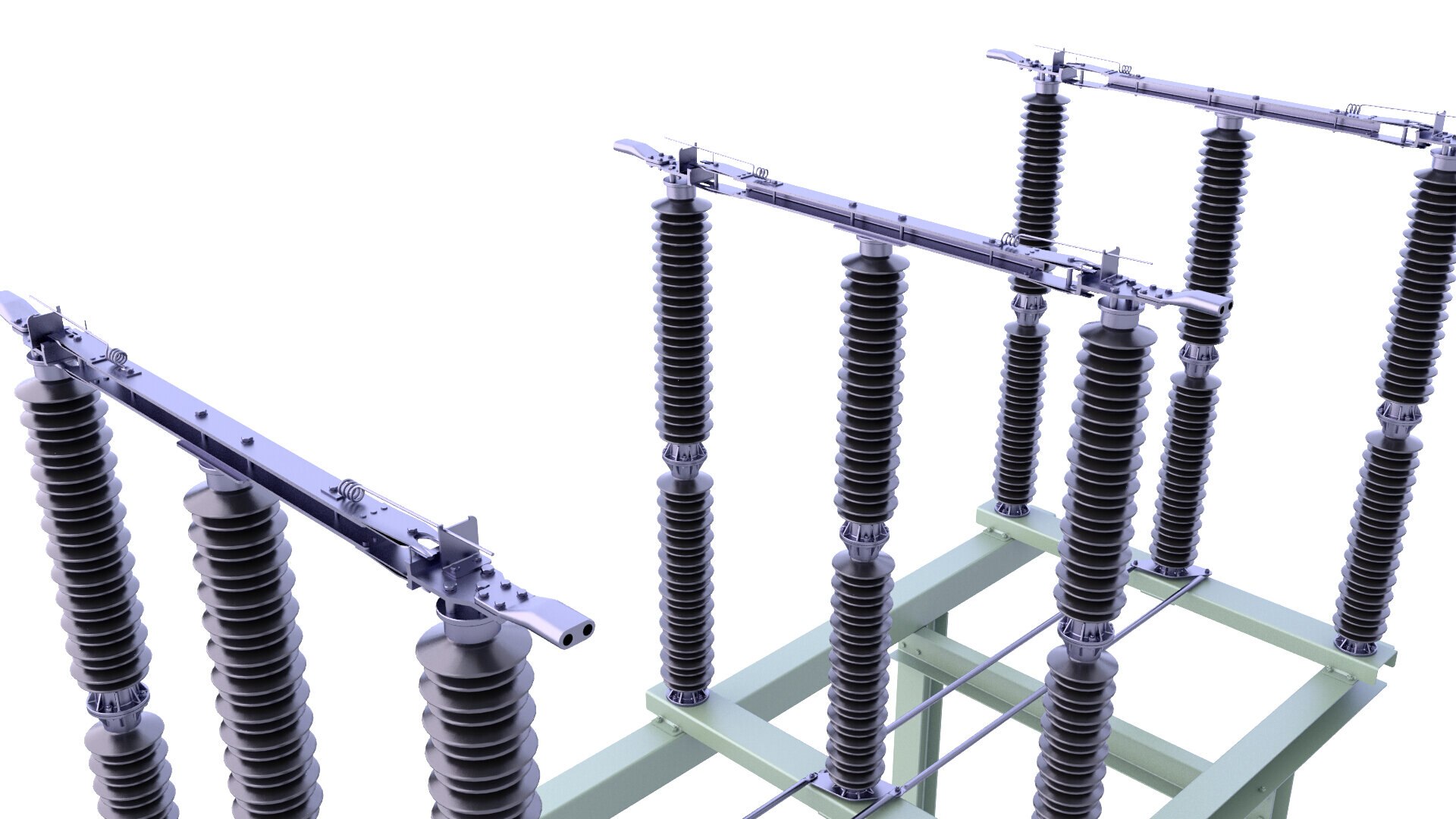 3D High Voltage Substation Double End Break Switches 48 - TurboSquid ...