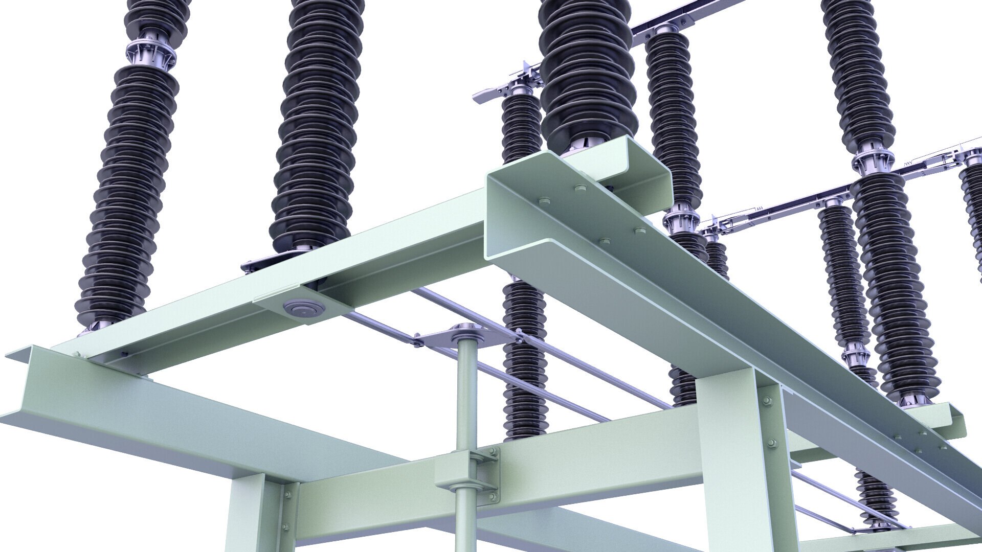 3D High Voltage Substation Double End Break Switches 48 - TurboSquid ...