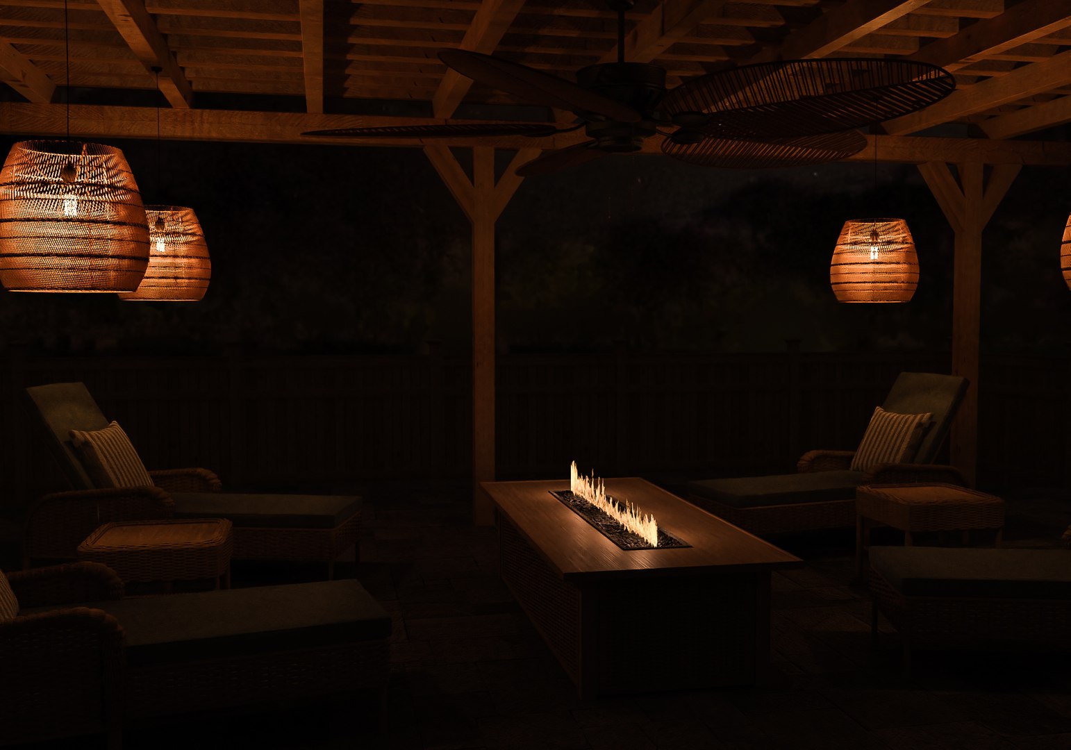 Outdoor Patio Set 3D Model - TurboSquid 1590203