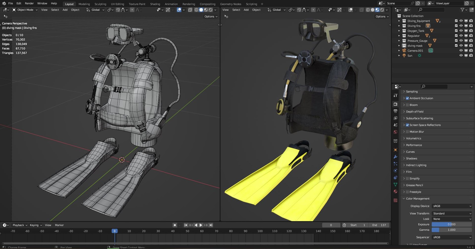 DIVING EQUIPMENT 3D Model - TurboSquid 2133543