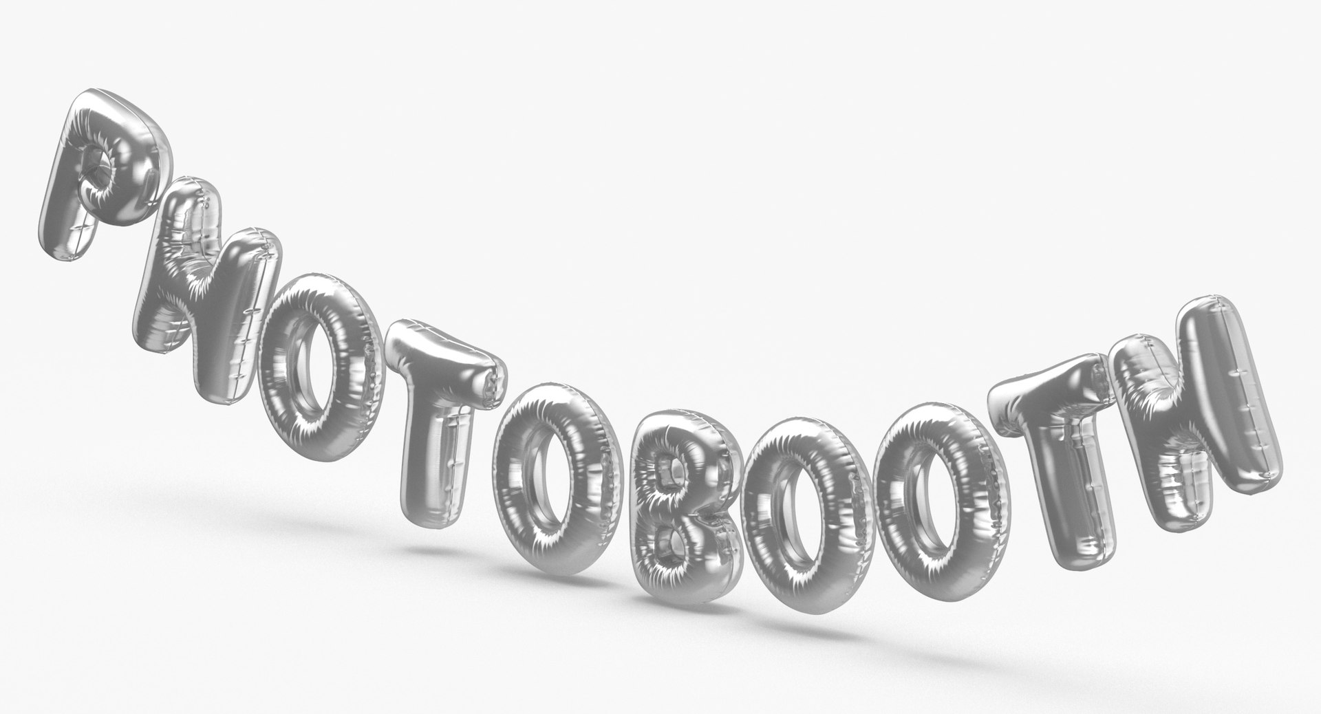 3D Foil Baloon Words PHOTOBOOTH Silver Model - TurboSquid 1747515