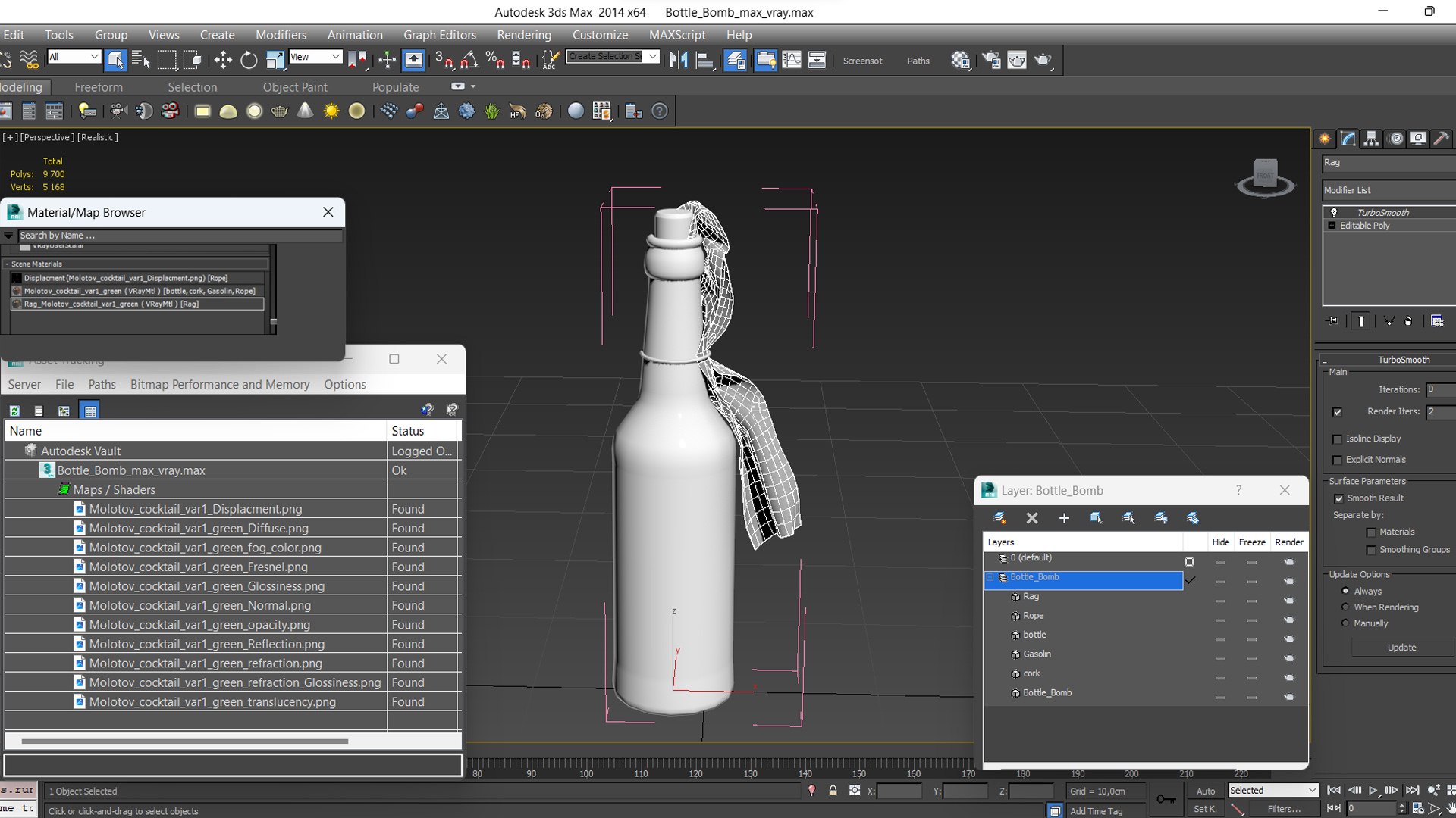Bottle Bomb 3D Model - TurboSquid 2218478