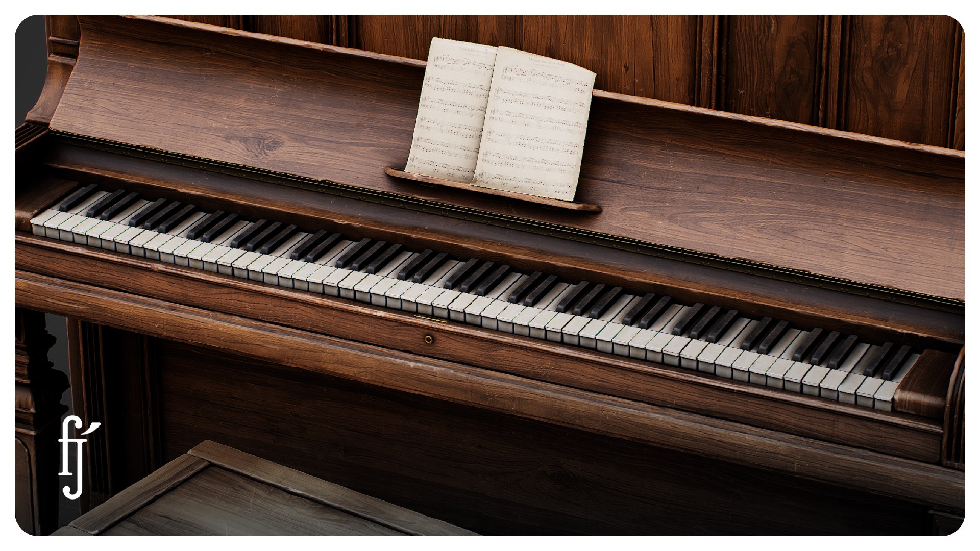 3D Vintage Upright Saloon Piano Set - TurboSquid 2334606