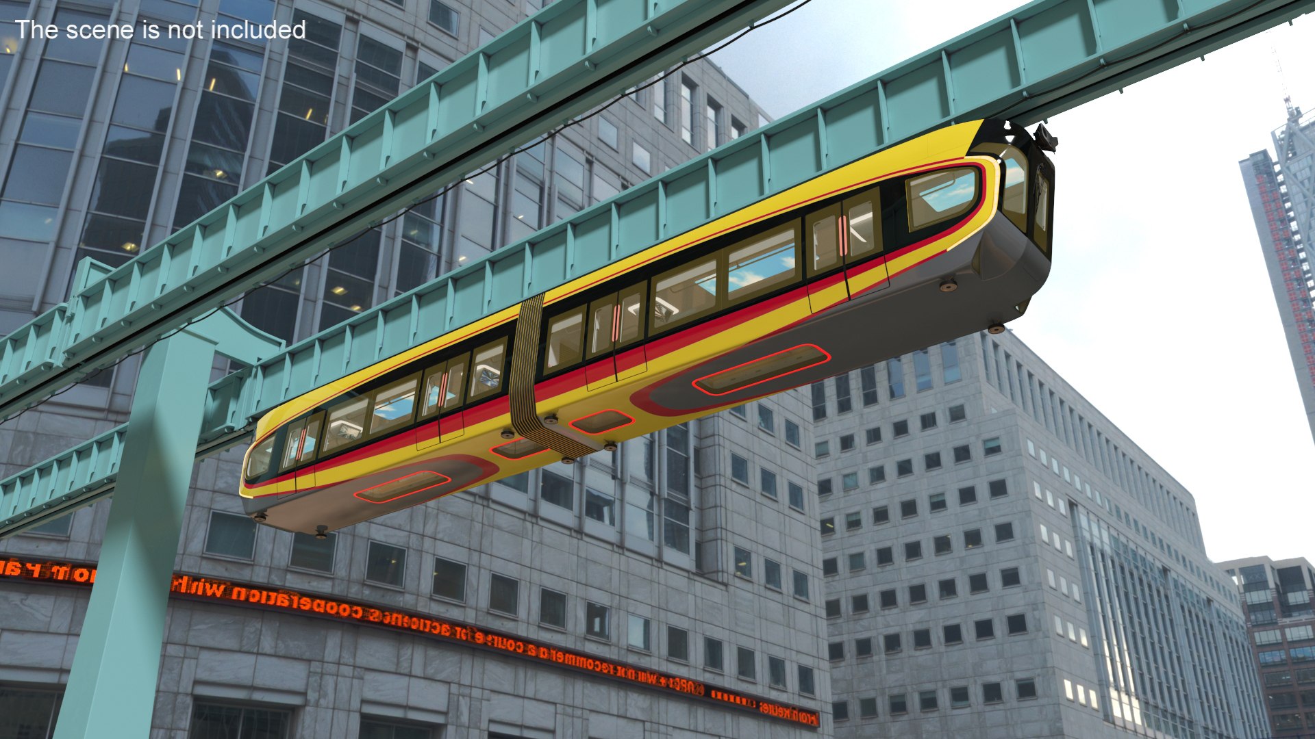 Suspended Monorail Over Urban Road With Cars 3D Model - TurboSquid 2383668