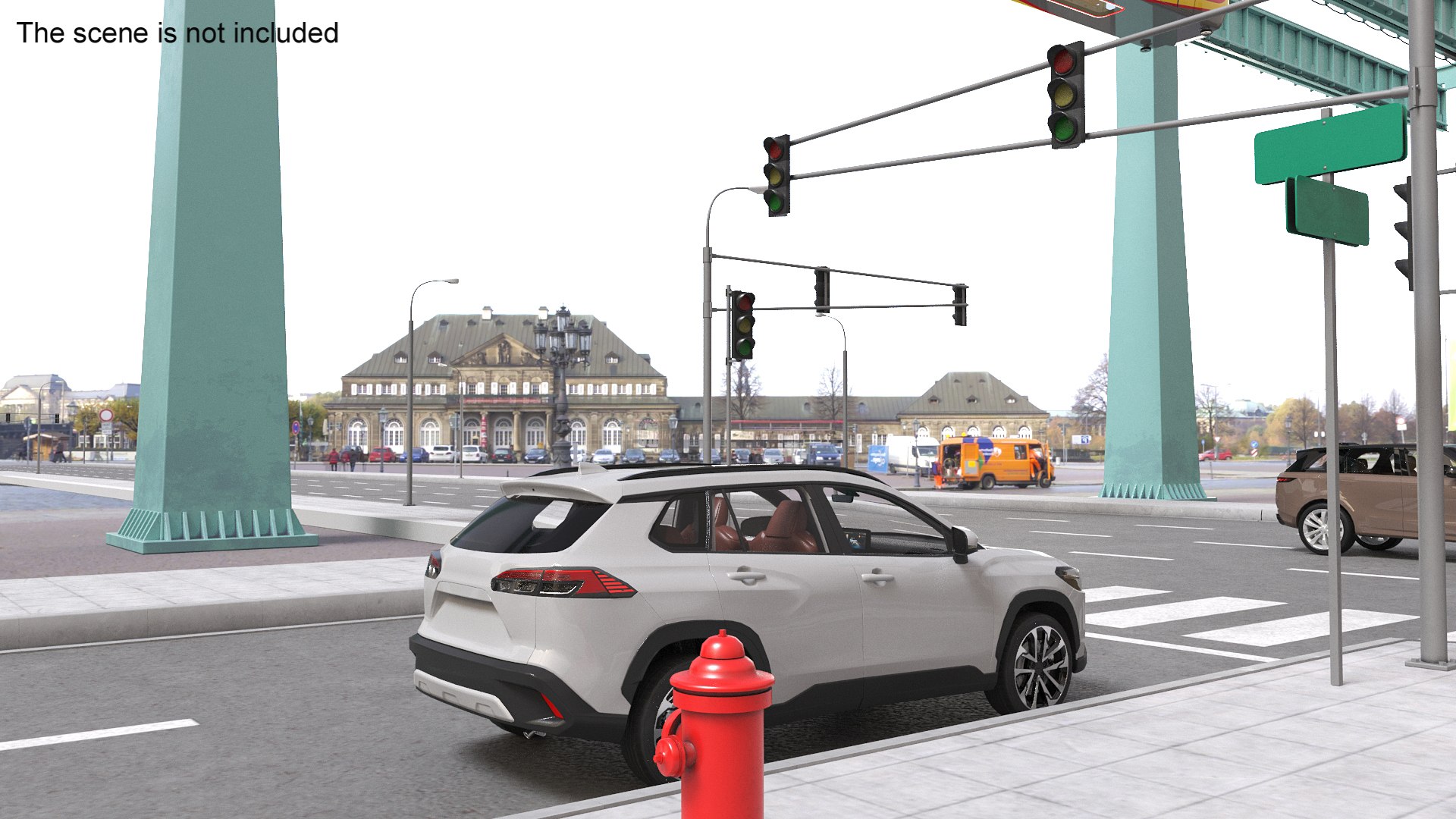 Suspended Monorail Over Urban Road With Cars 3D Model - TurboSquid 2383668