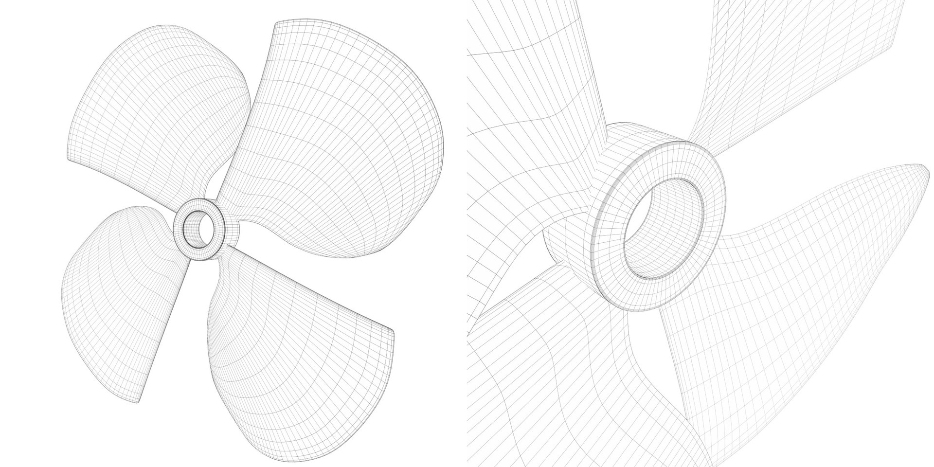 Four Blades Propeller Fan 3D Model - TurboSquid 1754462