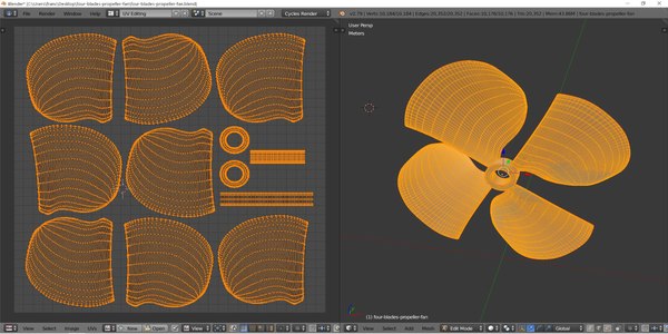 Four blades propeller fan 3D model - TurboSquid 1754462