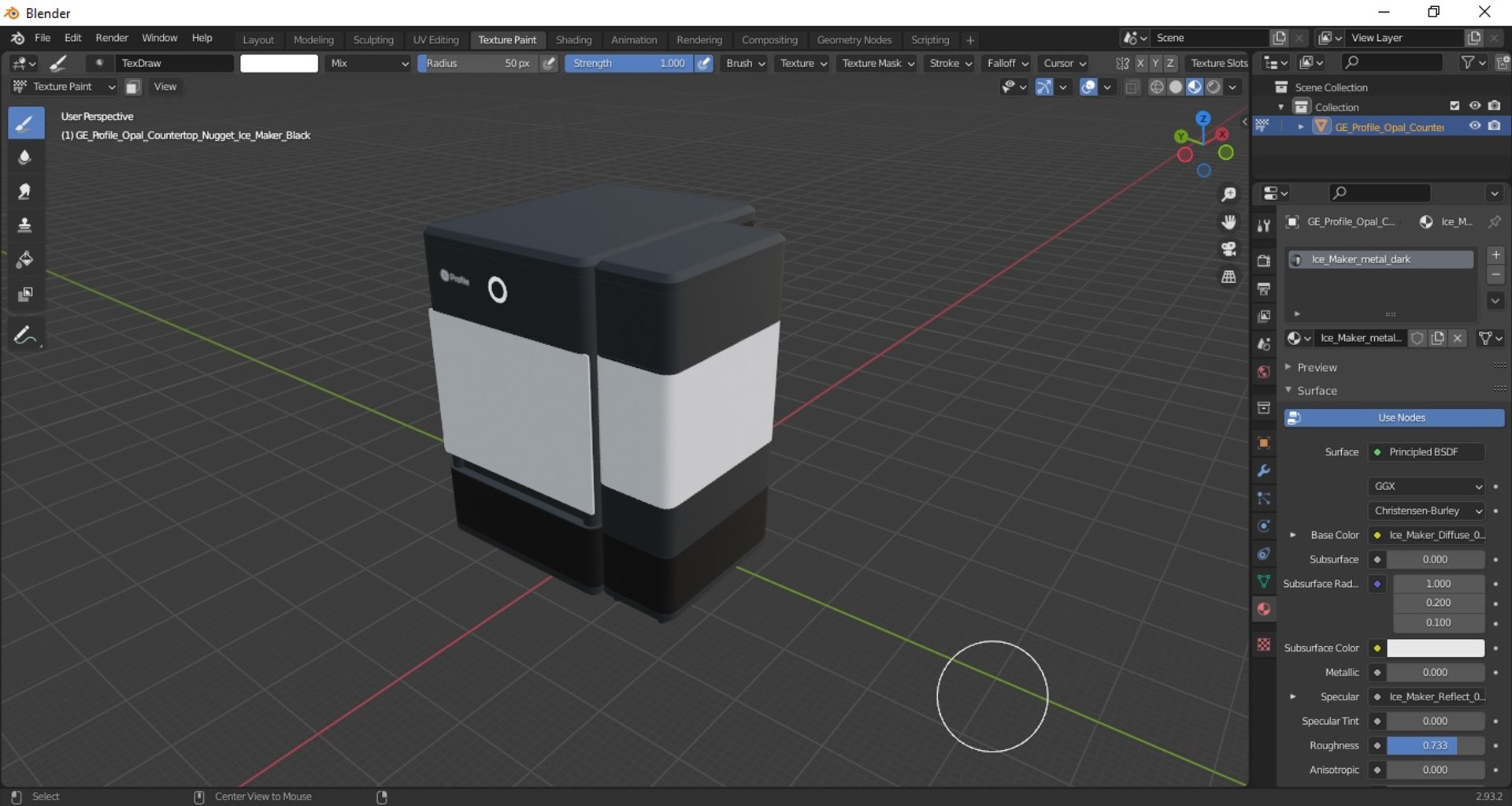 3D model GE Profile Opal Countertop Nugget Ice Maker Black - TurboSquid ...