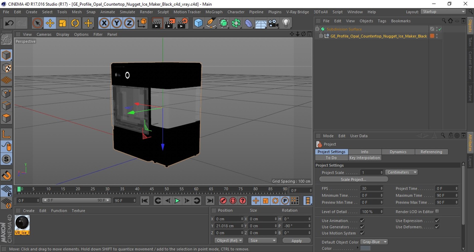 3D model GE Profile Opal Countertop Nugget Ice Maker Black - TurboSquid ...