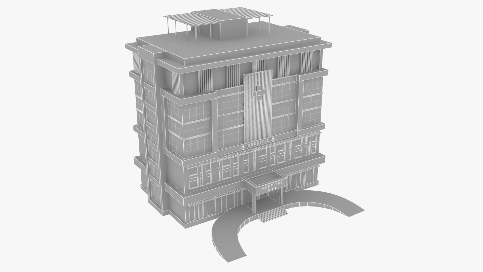 3D Model Hospital - TurboSquid 1718655