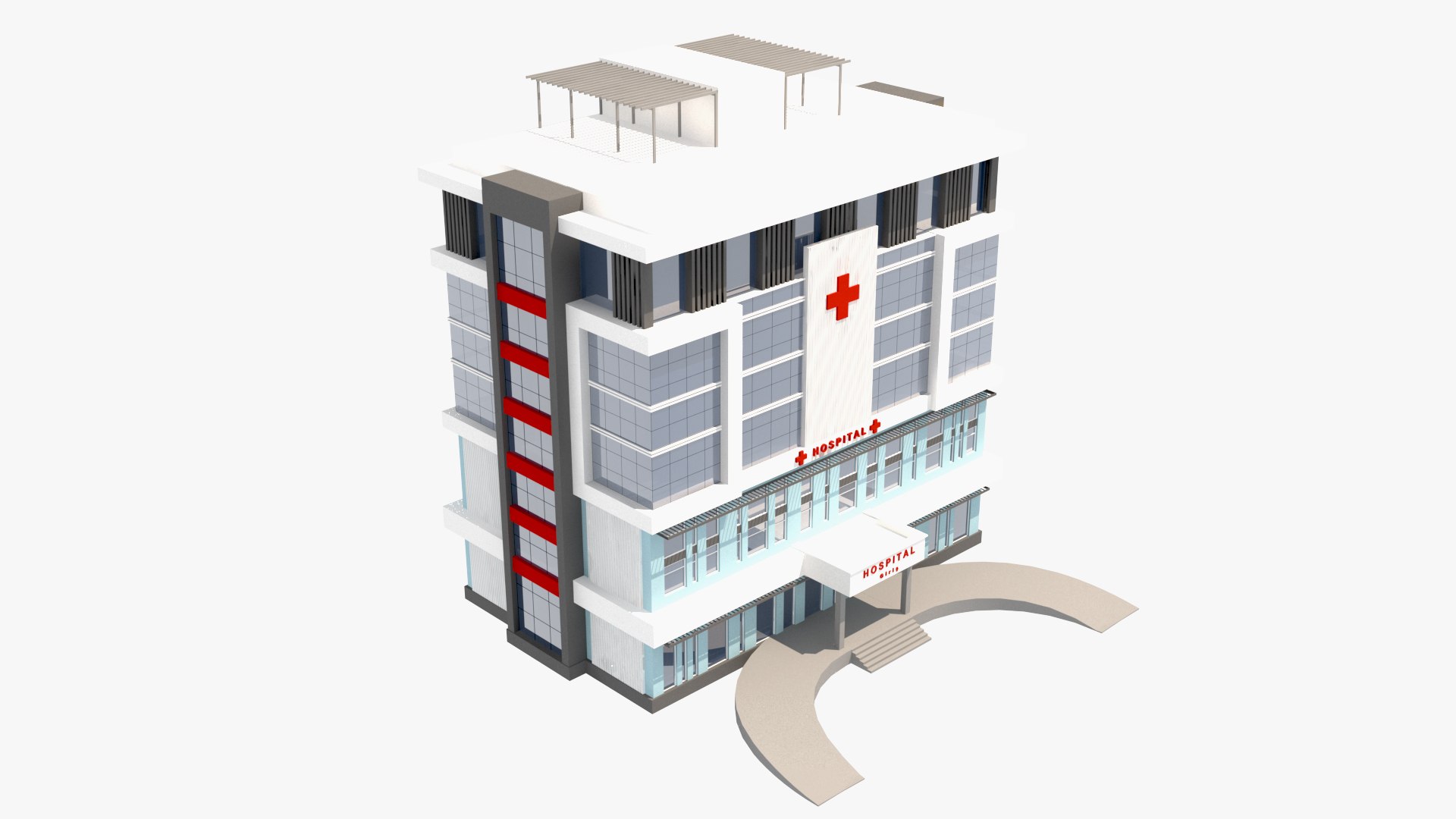 3D Model Hospital - TurboSquid 1718655
