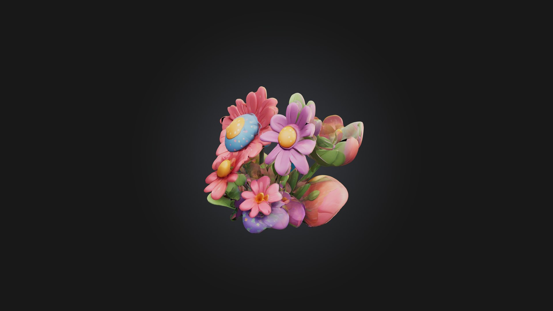 3D Cartoon Flowers - TurboSquid 2291042