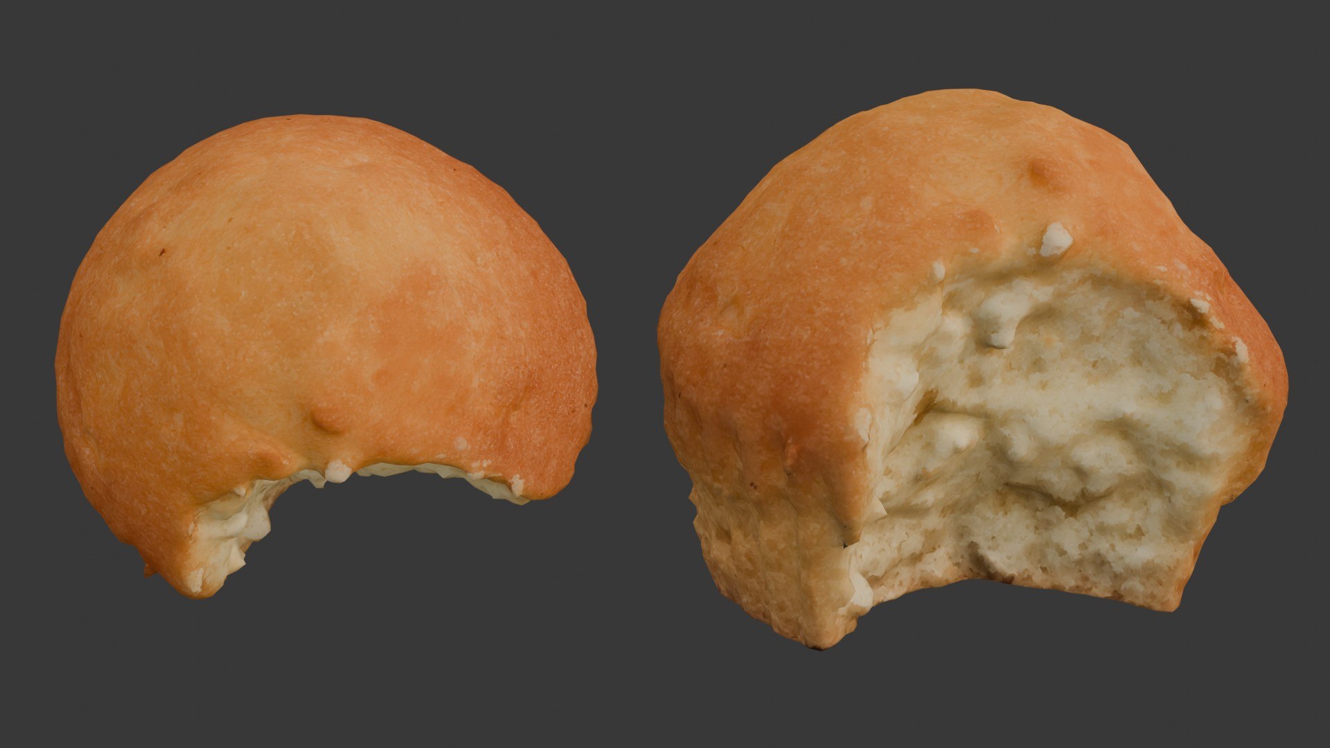 3D Bitten Bread Roll 3D Scan Model - TurboSquid 2408808