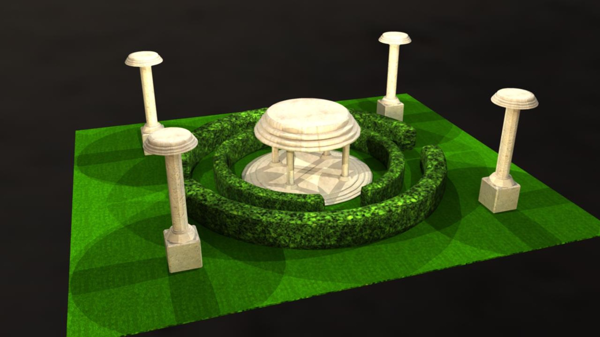 3ds Max Temple Garden