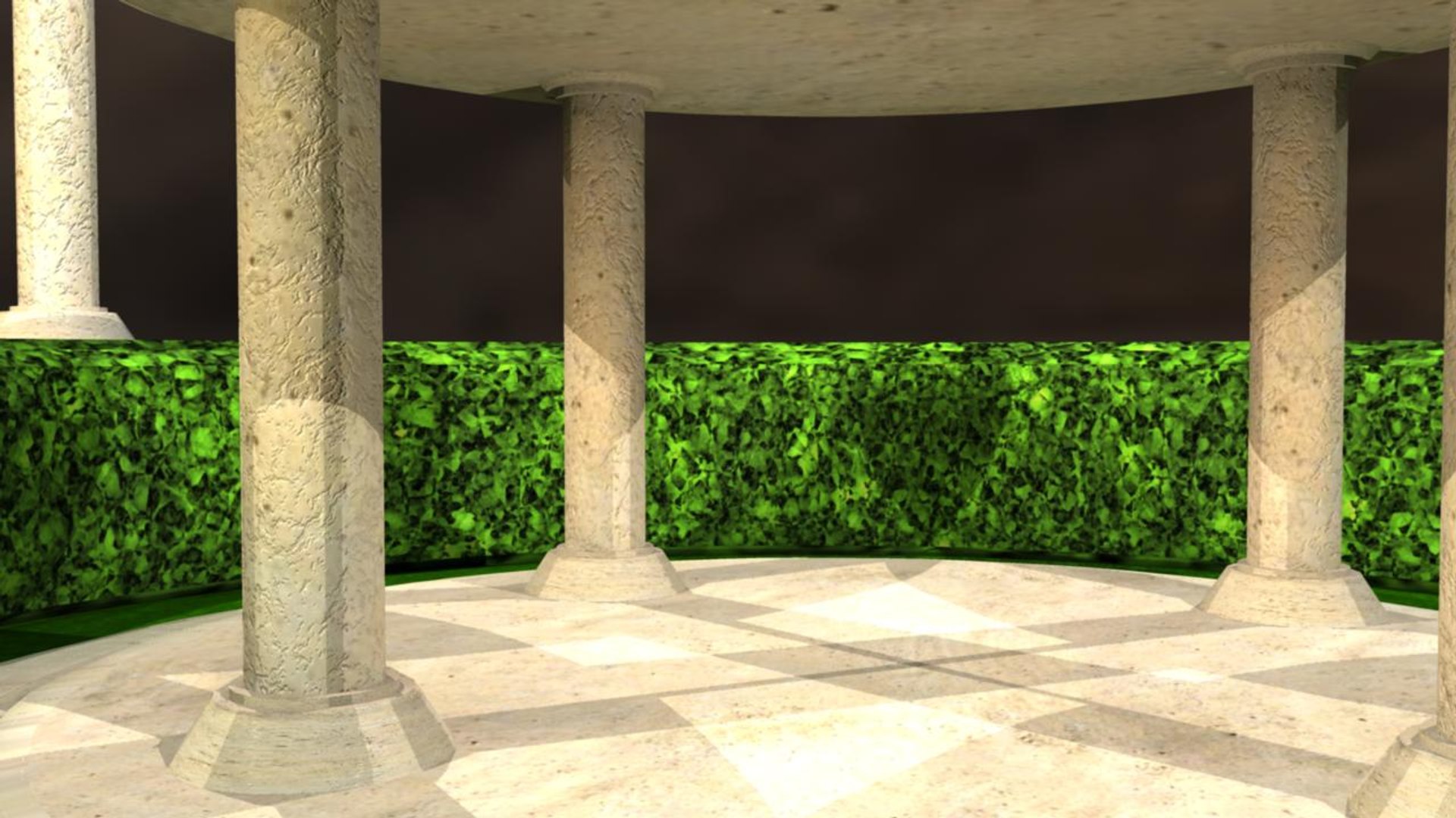 3ds Max Temple Garden