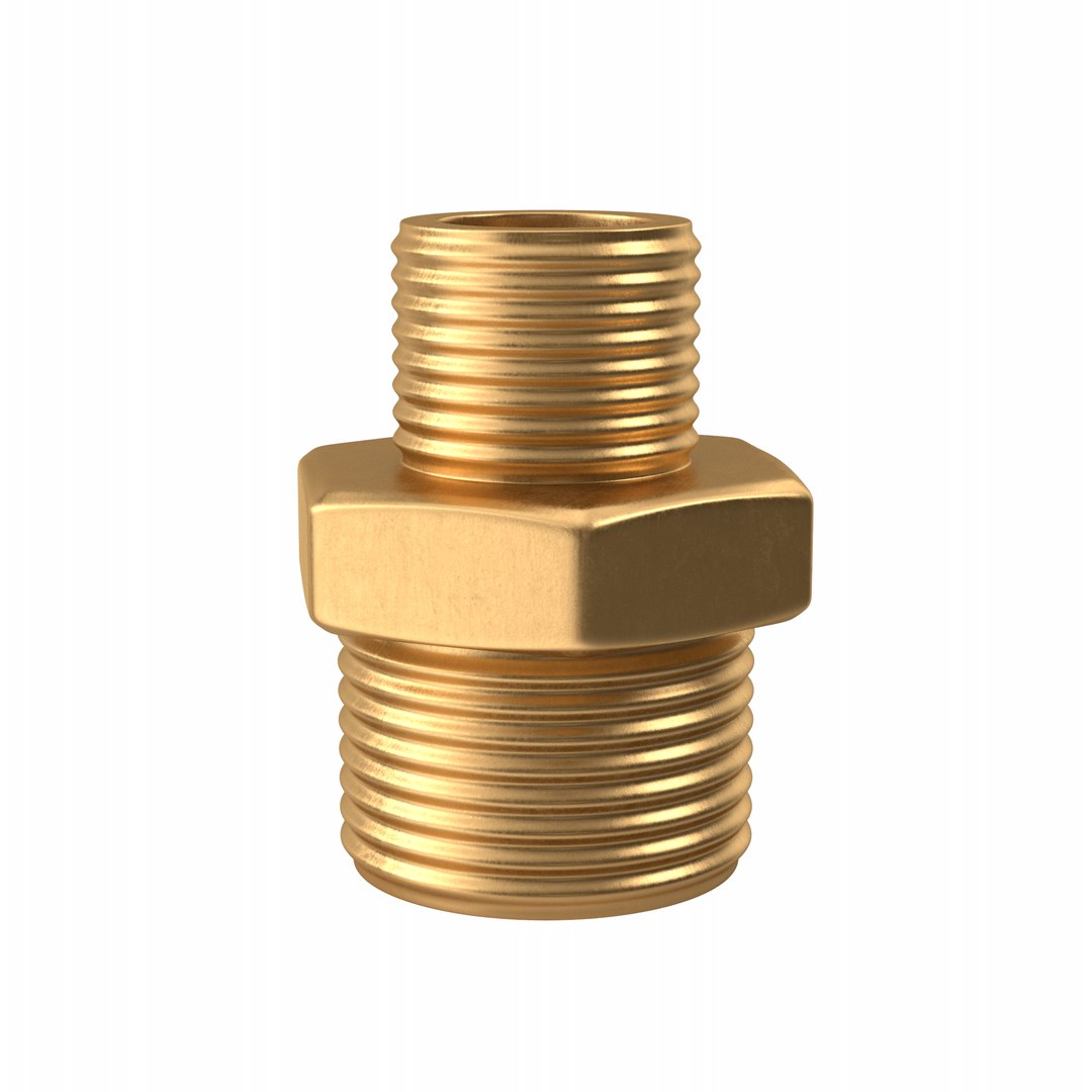 3D Golden Gas Pipe Adapter - TurboSquid 1958018