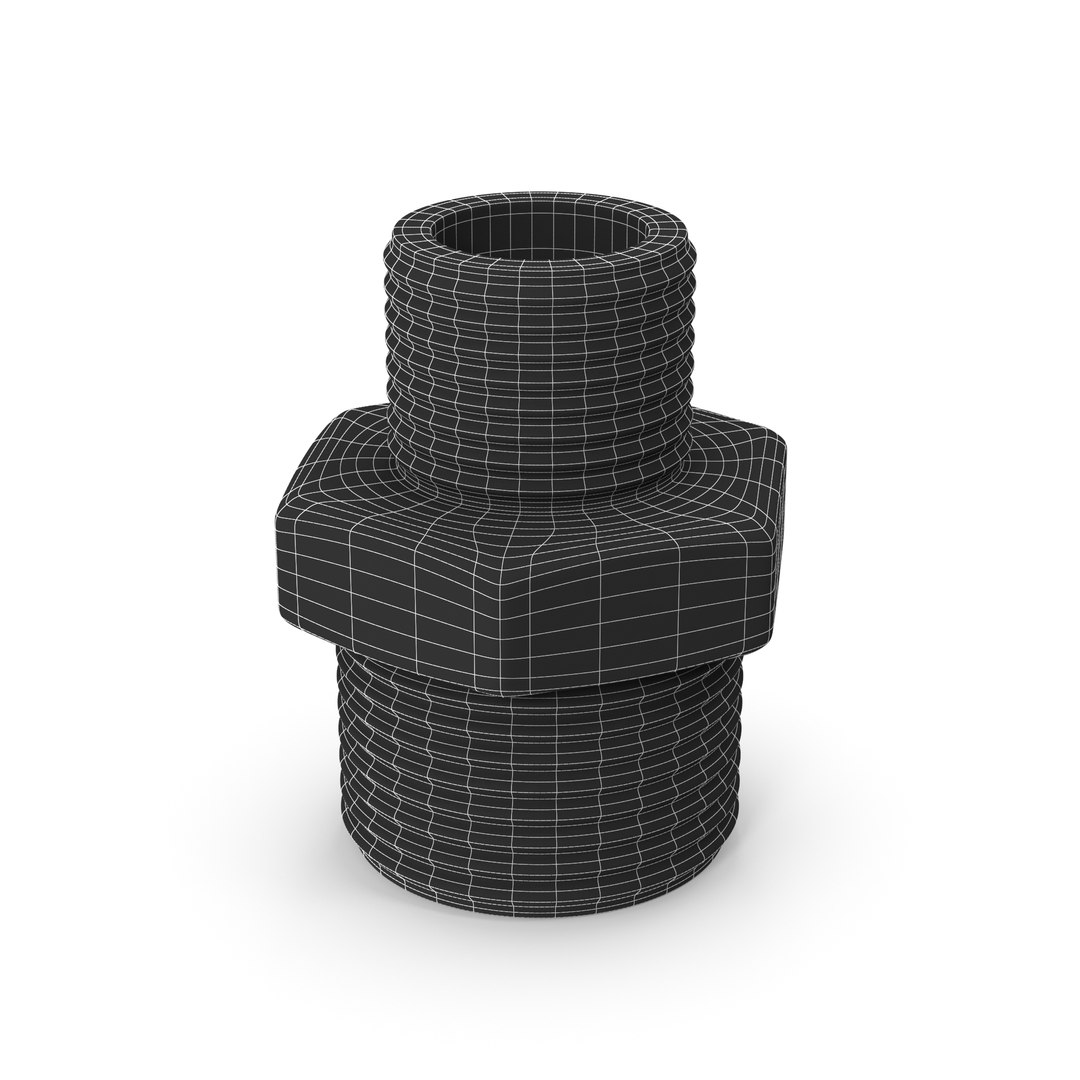 3D Golden Gas Pipe Adapter - TurboSquid 1958018