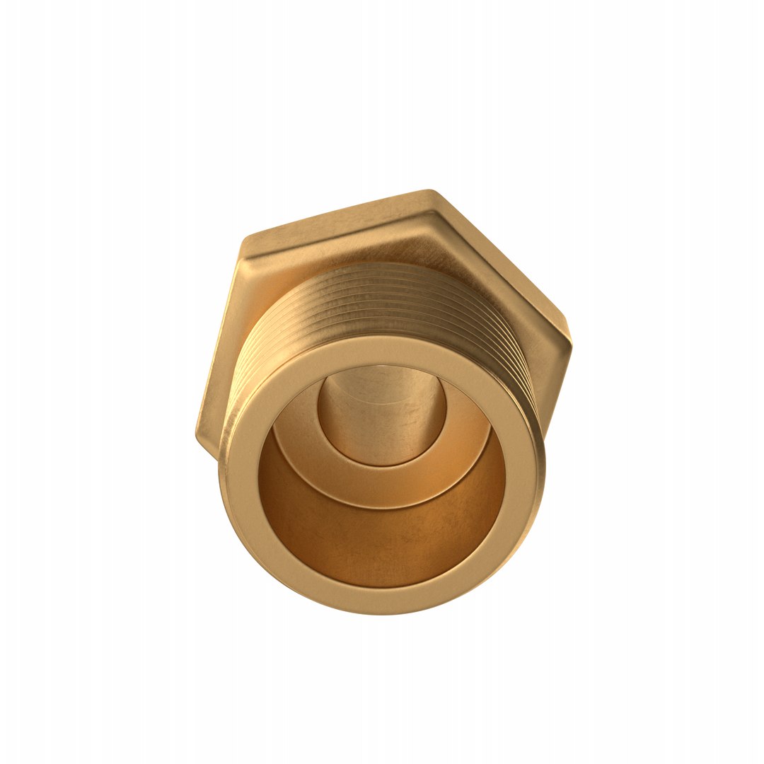 3D Golden Gas Pipe Adapter - TurboSquid 1958018