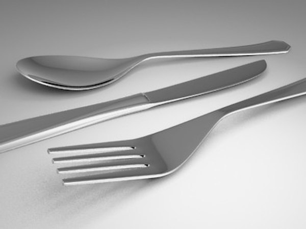eating utensils 3d 3ds