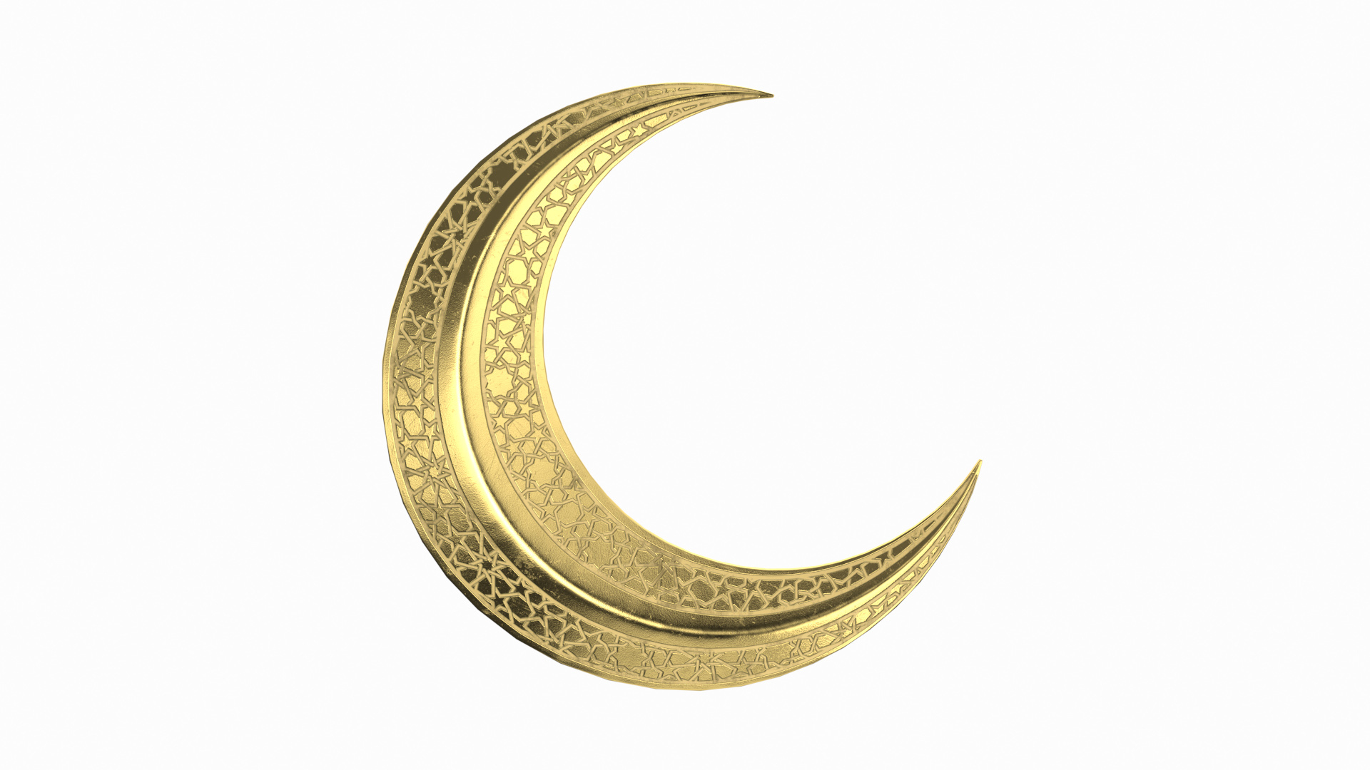 Crescent Moon Gold 3D Model - TurboSquid 1875737