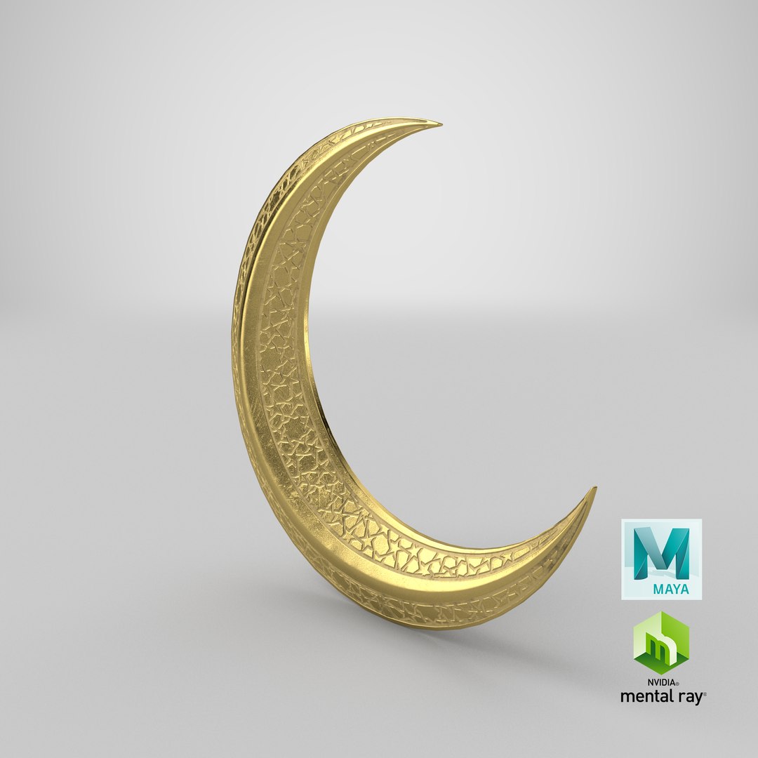 Crescent Moon Gold 3D Model - TurboSquid 1875737
