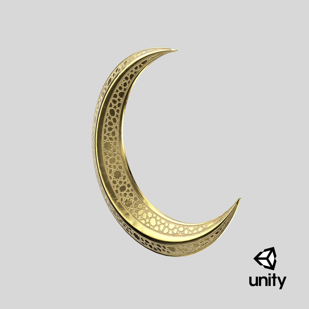 Crescent Moon Gold 3D Model - TurboSquid 1875737