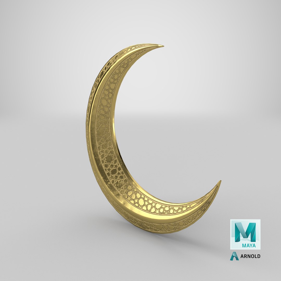 Crescent Moon Gold 3D Model - TurboSquid 1875737