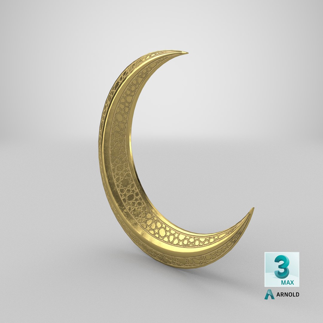 Crescent Moon Gold 3D Model - TurboSquid 1875737