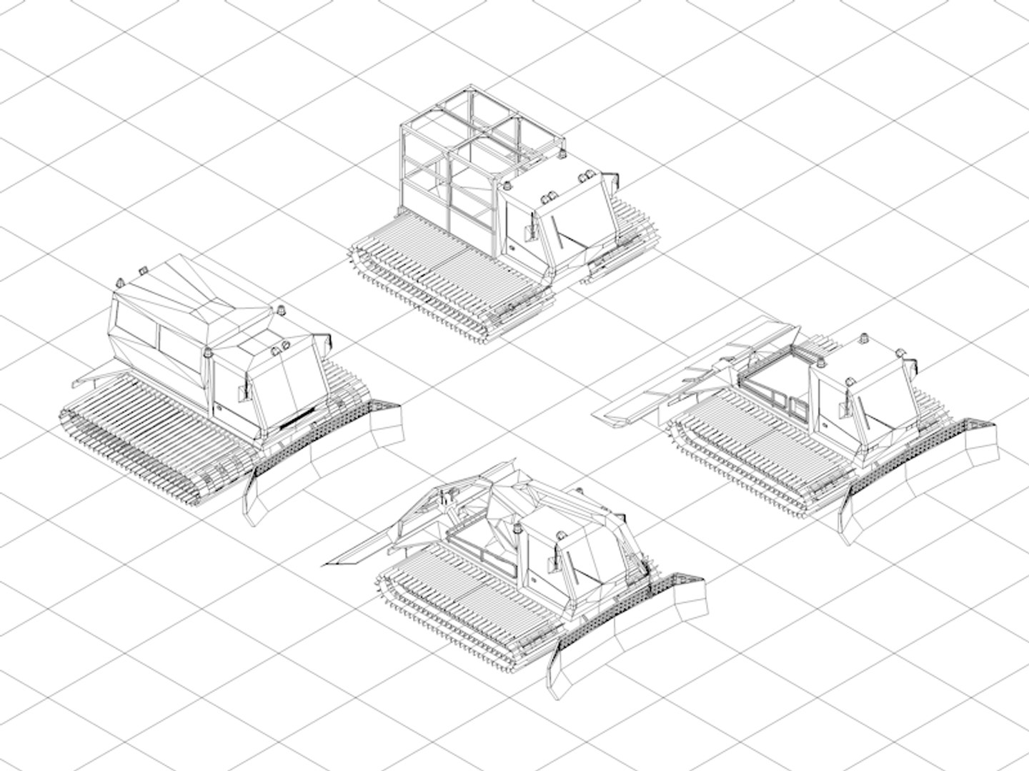 Cartoon Snowcats Vehicles 3D - TurboSquid 1362641