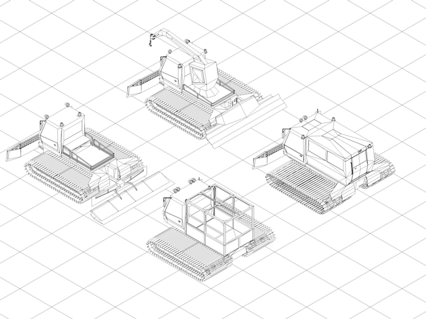 Cartoon Snowcats Vehicles 3D - TurboSquid 1362641