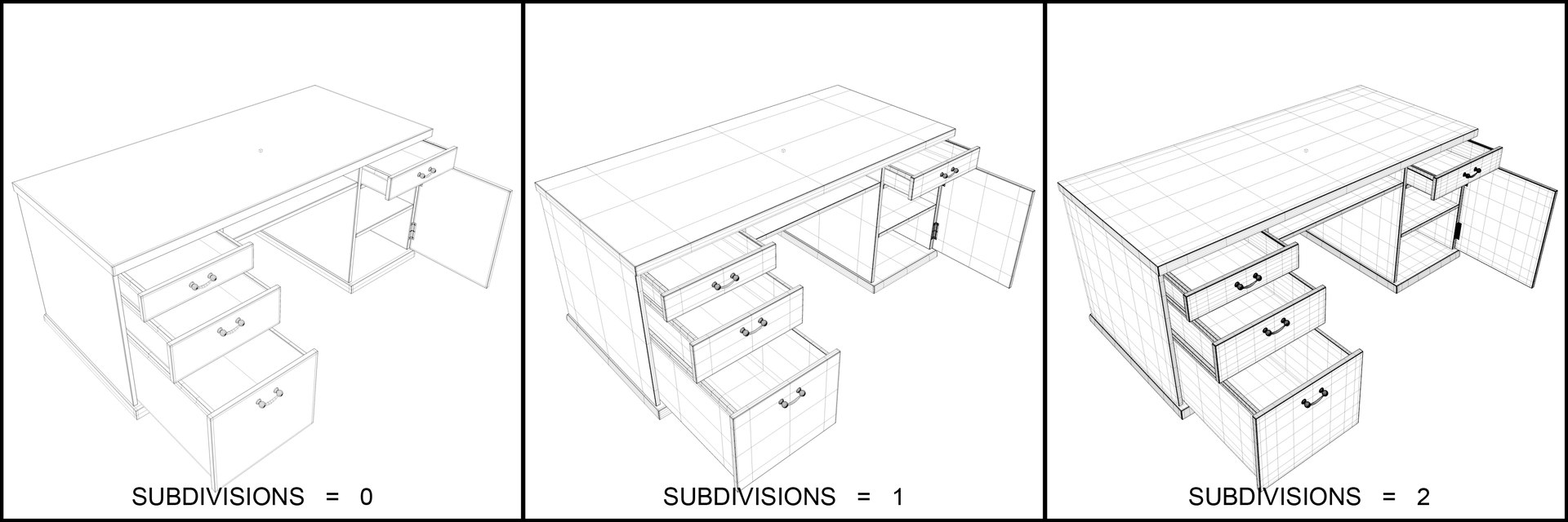 Office Table 3d C4d