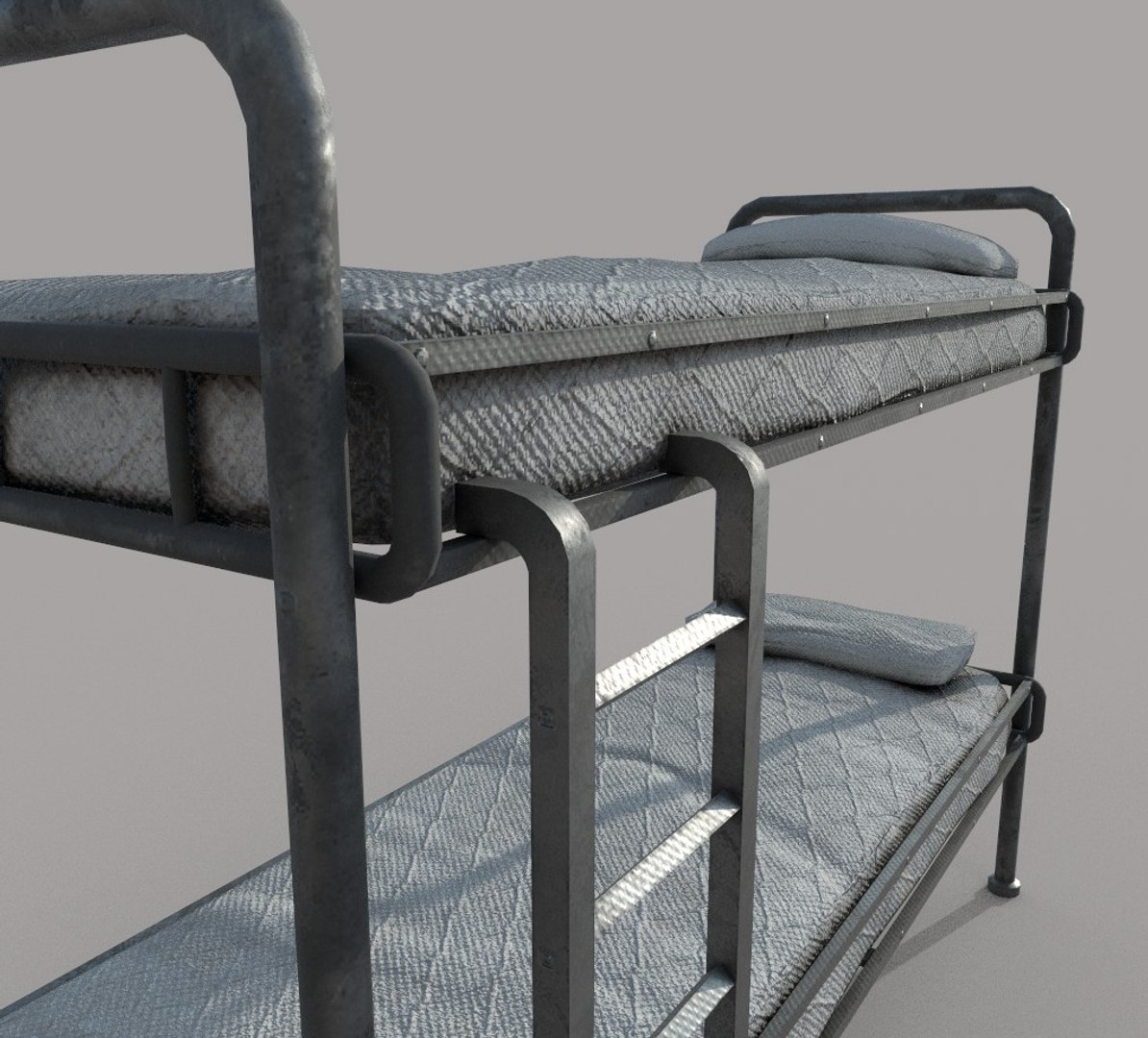 Old Bunk Bed Mattress And Pillows 3D Model - TurboSquid 1745556