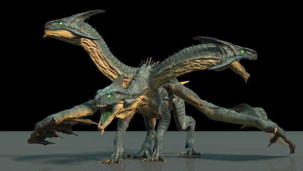 3D three-headed dragon - TurboSquid 1182461