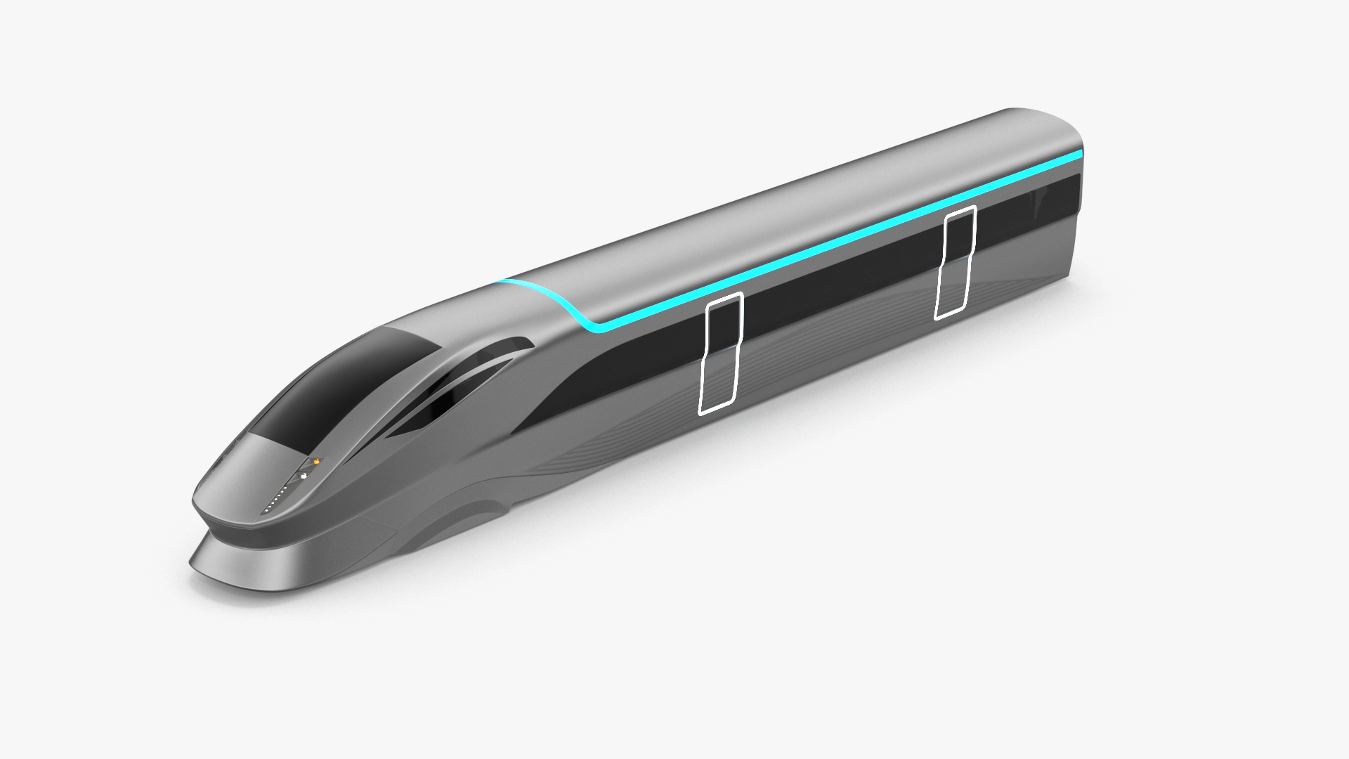 3D Futuristic Train Locomotive Silver - TurboSquid 2256882