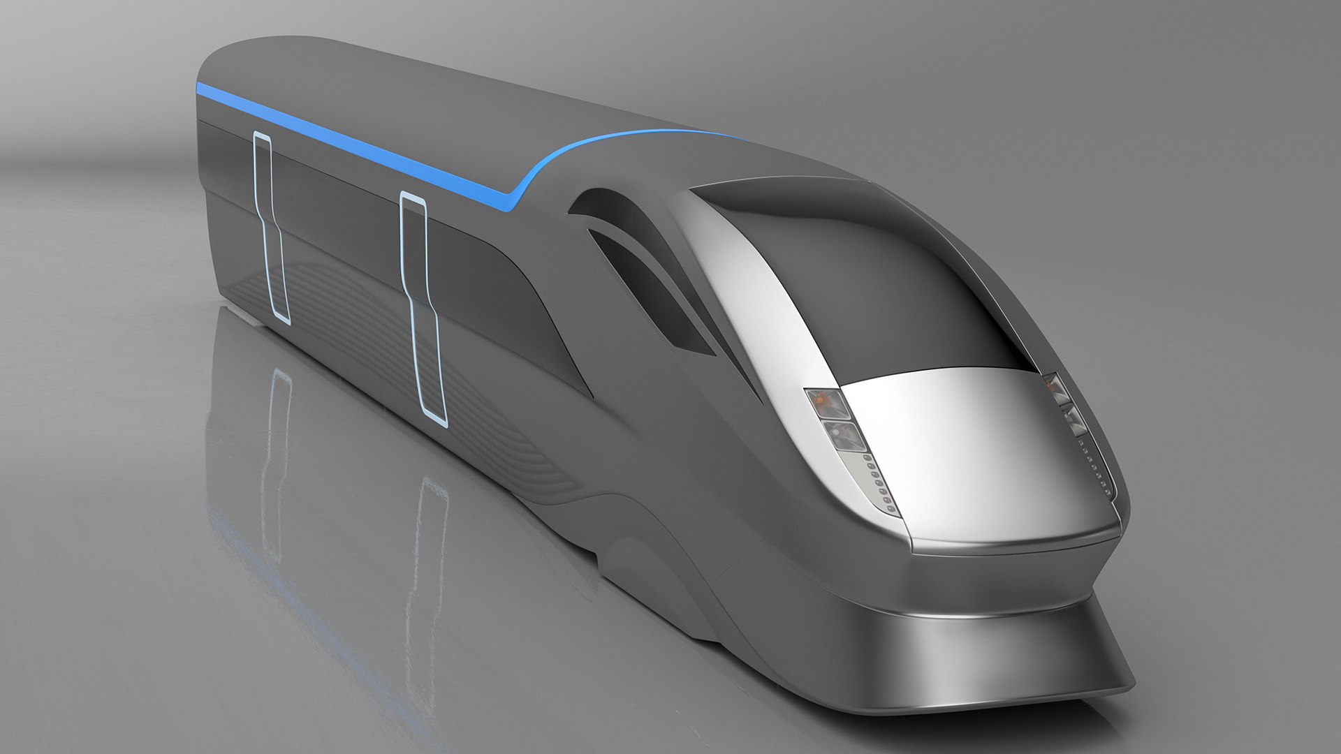 3D Futuristic Train Locomotive Silver - TurboSquid 2256882