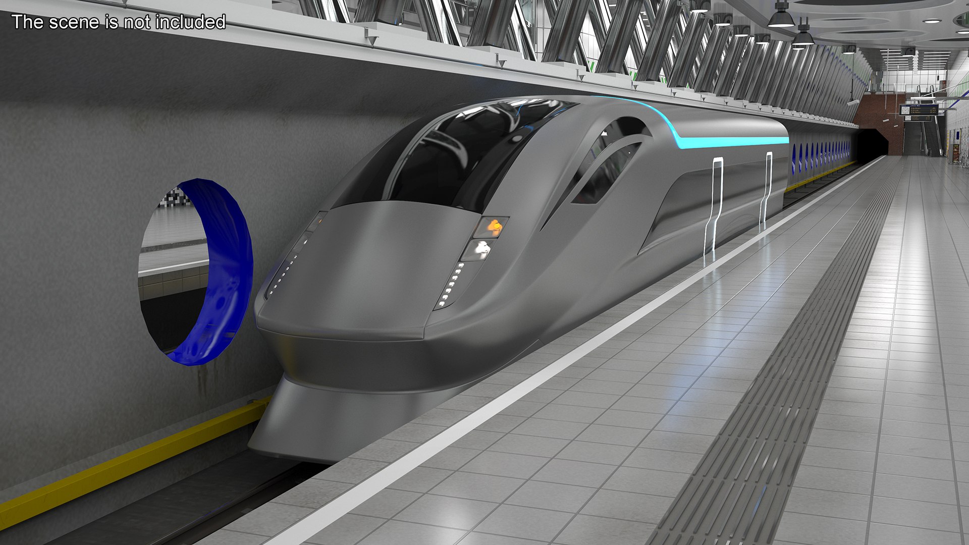 3D Futuristic Train Locomotive Silver - TurboSquid 2256882