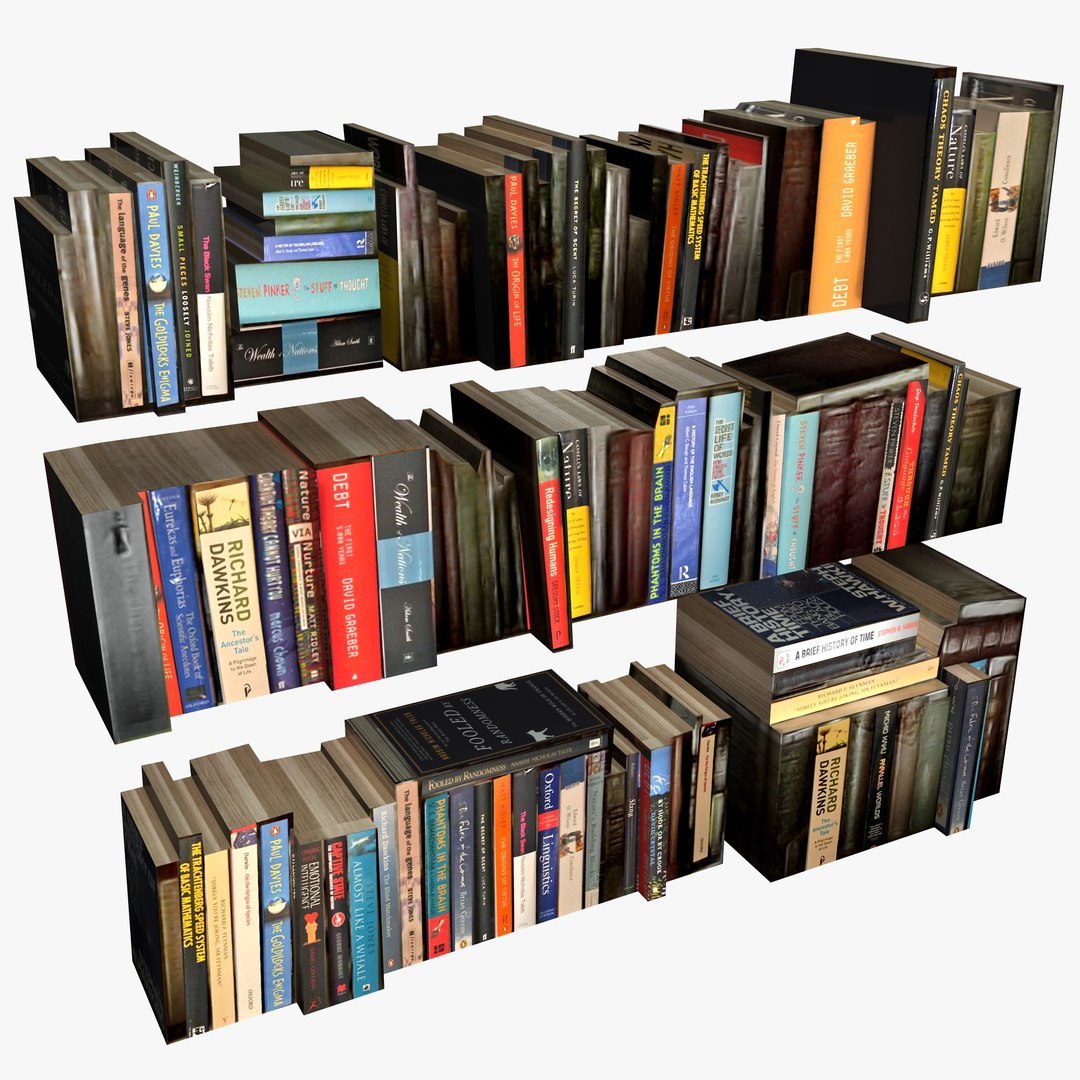 3d Model Books Library Office