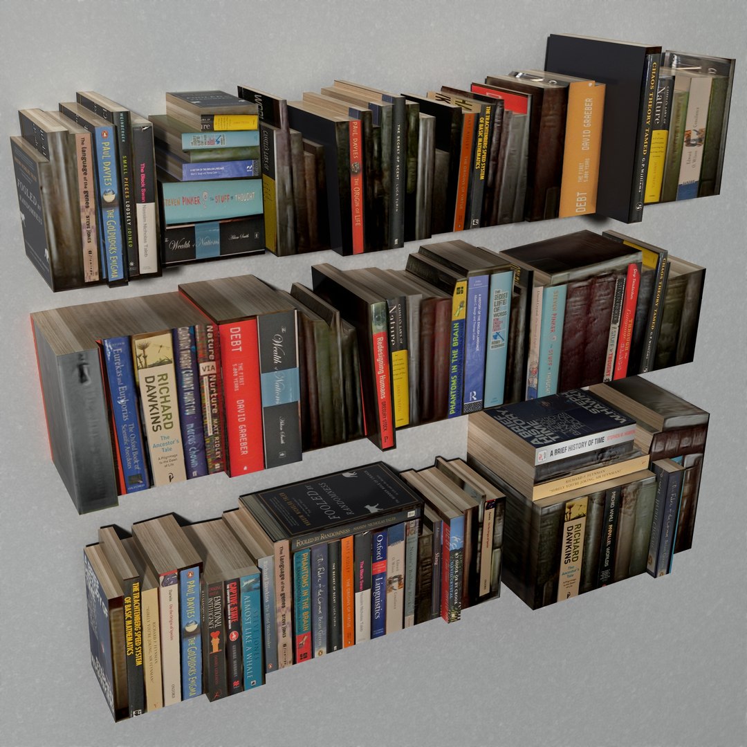 3d Model Books Library Office