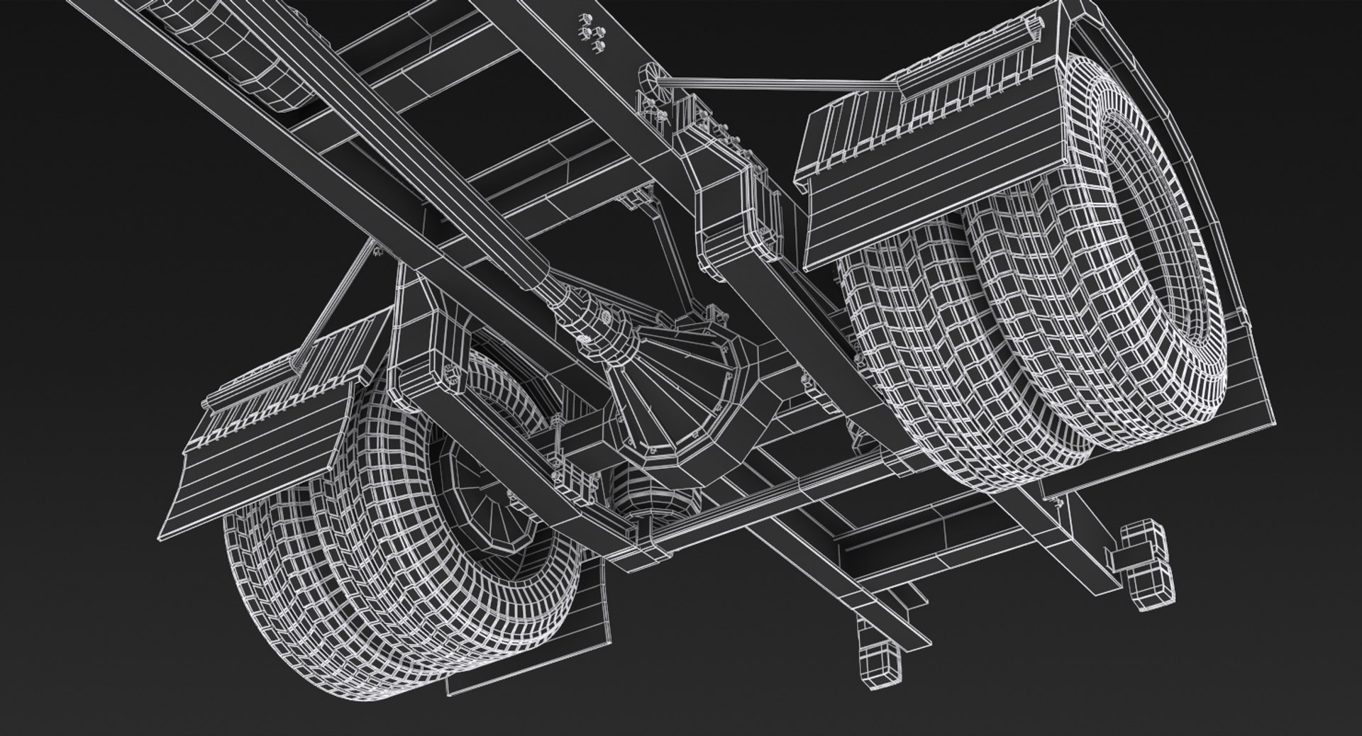 Semi truck undercarriage x-ray 3D model - TurboSquid 1169506