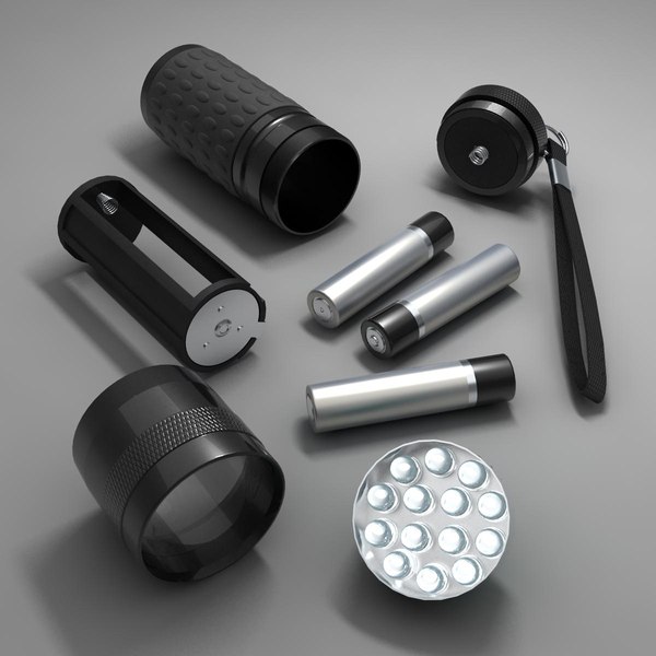 3d model flashlight light led