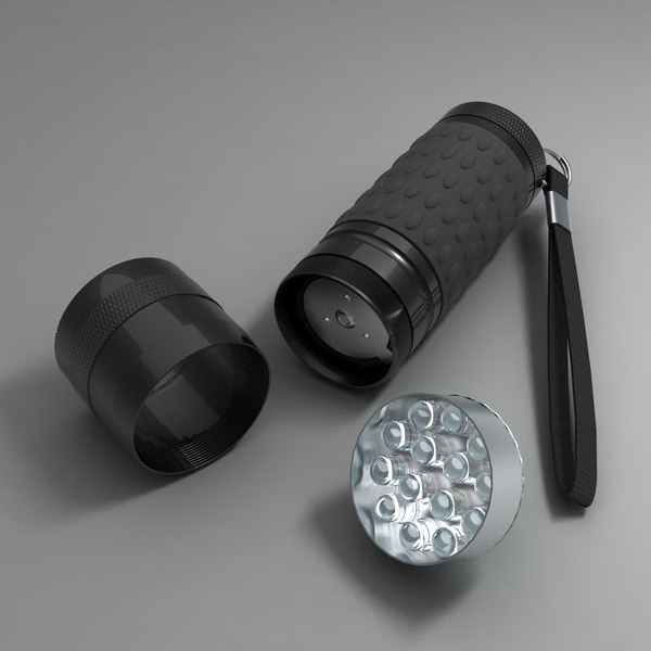 3d model flashlight light led