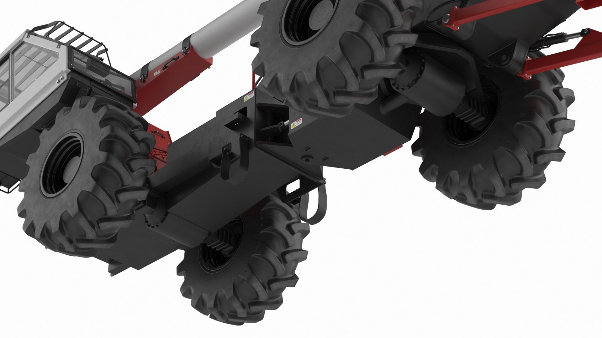 Tree Trimming Machine With Long Telescopic Arm Red Rigged 3D Model ...