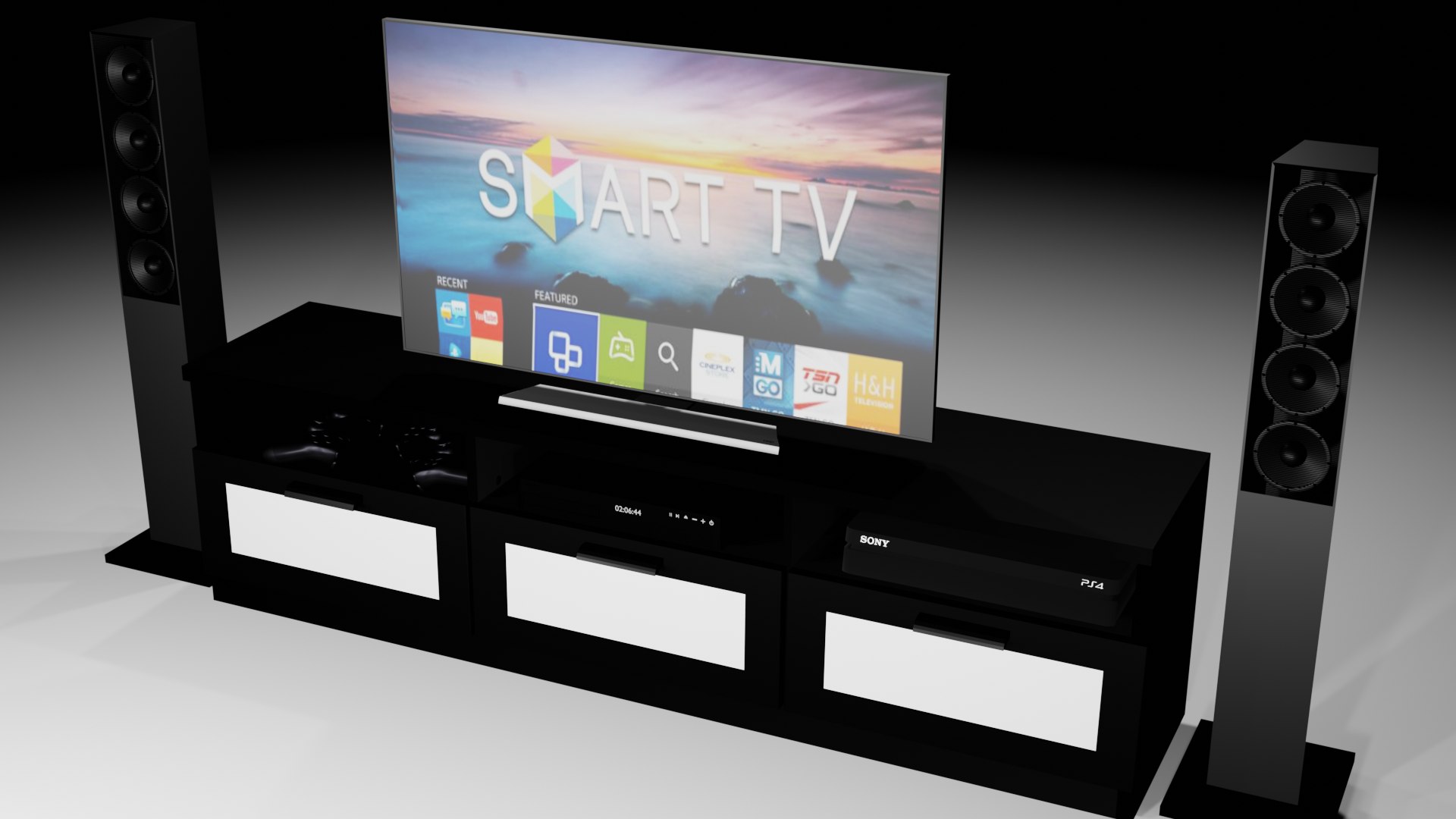 TV Samsung Smart 3D Model With All Devices 3D Model - TurboSquid 1962920
