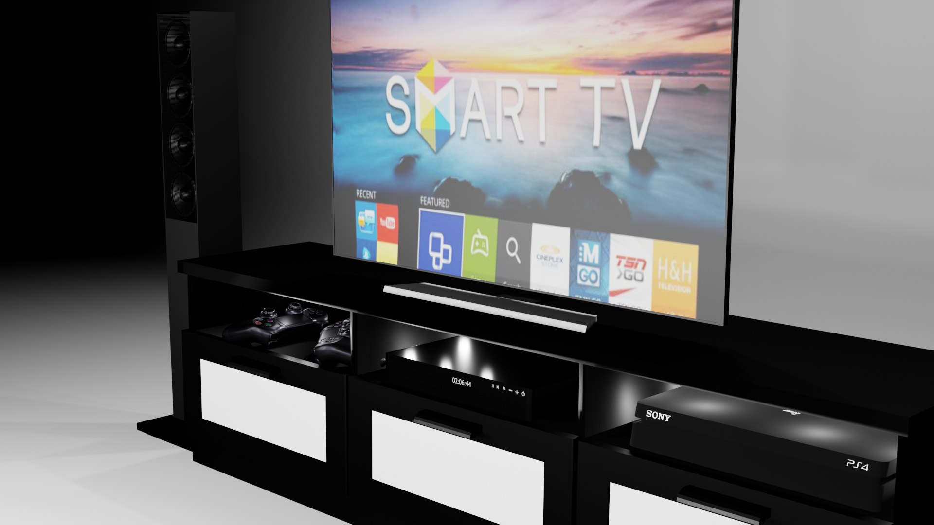 TV Samsung Smart 3D Model With All Devices 3D Model - TurboSquid 1962920