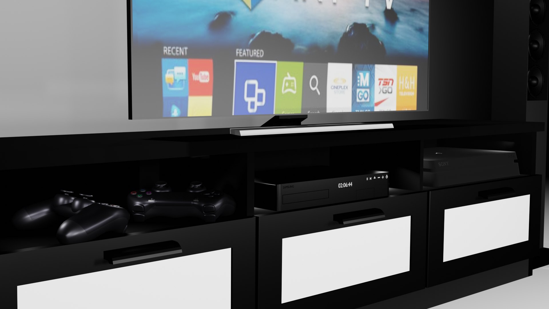 TV Samsung Smart 3D Model With All Devices 3D Model - TurboSquid 1962920